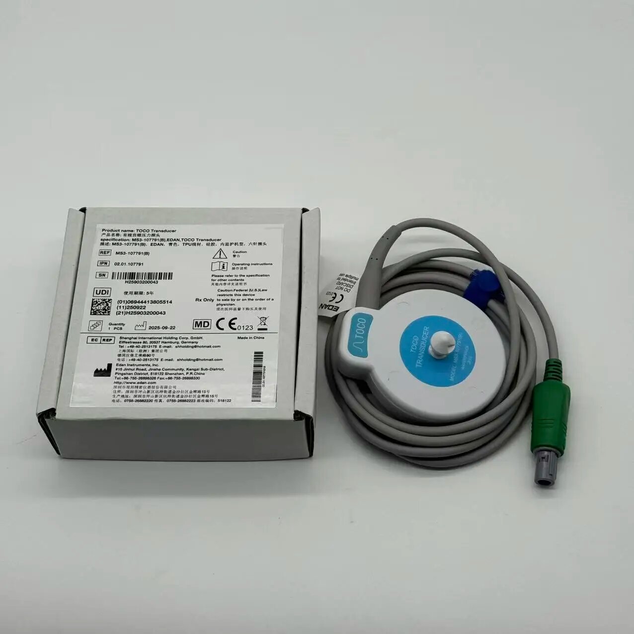 MS3-107791(B) Преобразователь EDAN TOCO для фетального монитора, 6-контактный, оригинальный