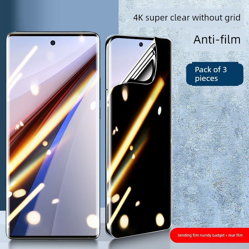 Защитное стекло для iQOO 12 Pro, 3 шт, 4K защита от просмотра, с поддержкой отпечатка пальца, прозрачное без сетки,