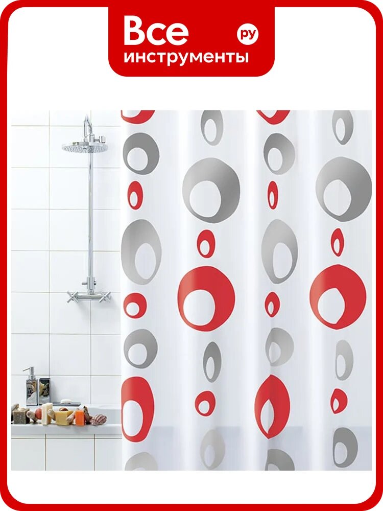 Шторка в ванную комнату Bacchetta 180x200 см, Bolle, серый 6899