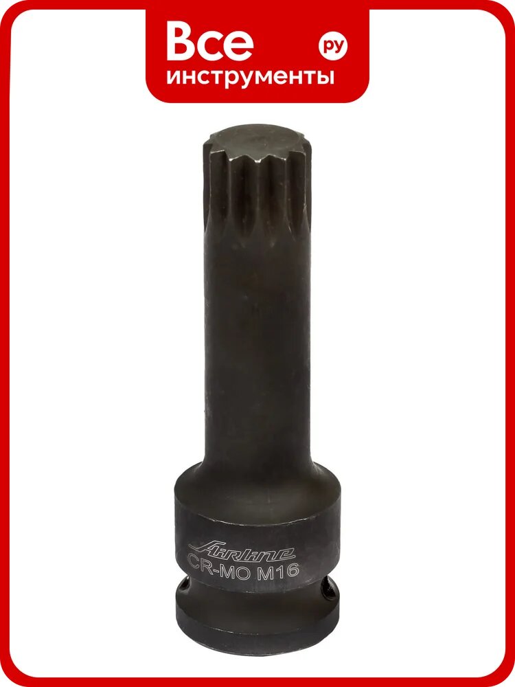 Головка ударная торцевая 1/2"DR, внешний SPLINE, M16 AIRLINE ATAS038
