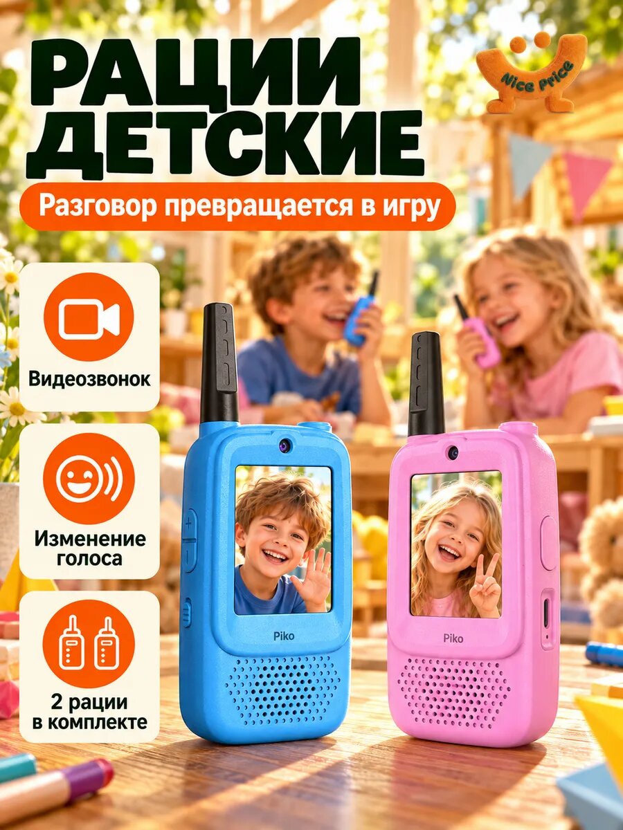 Рация детская на аккумуляторе комплект 2 шт.