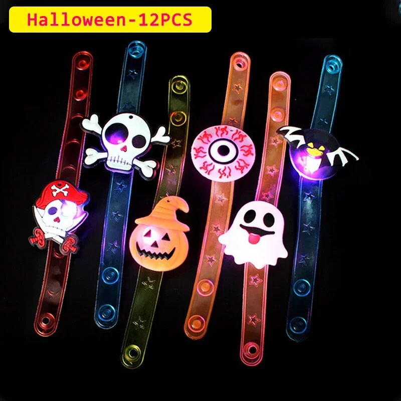 Светящиеся ожерелья и браслеты на Хэллоуин Halloween 12PCS