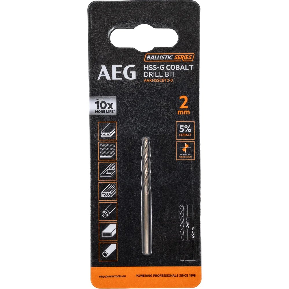 AEG Сверло с кобальтом 1шт.2.0х49mm AAKHSSCBT2-0 4932479323