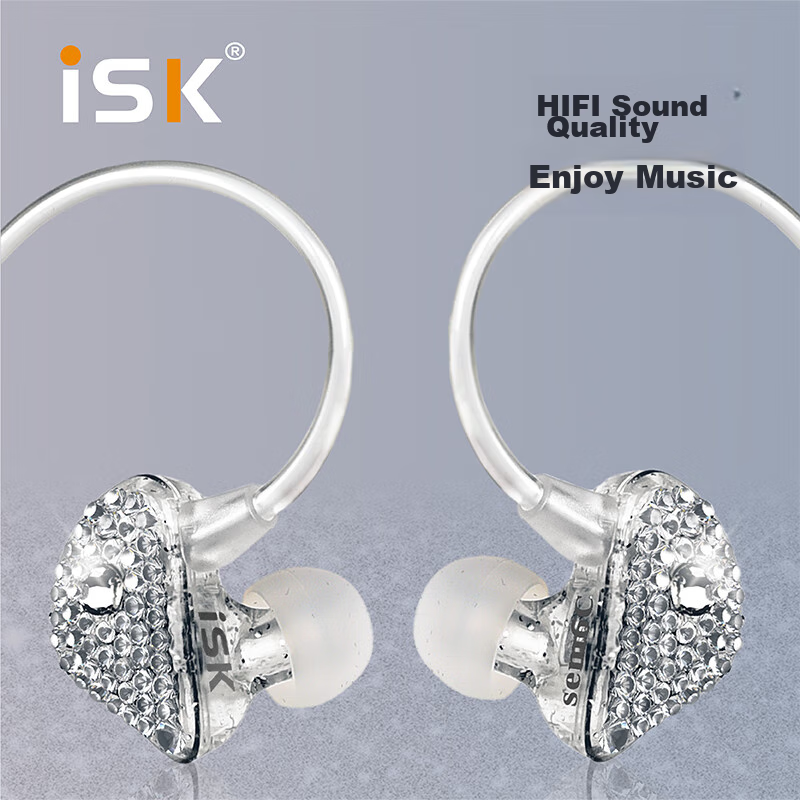 ISKsem6c Long-Range In-Ear Monitoring Headphones, HIFI High-Fidelity, Popular Among Streamers, for Karaoke/gaming/music/sleep, Live Streaming, Recording Studio, Earphones for Listening, White