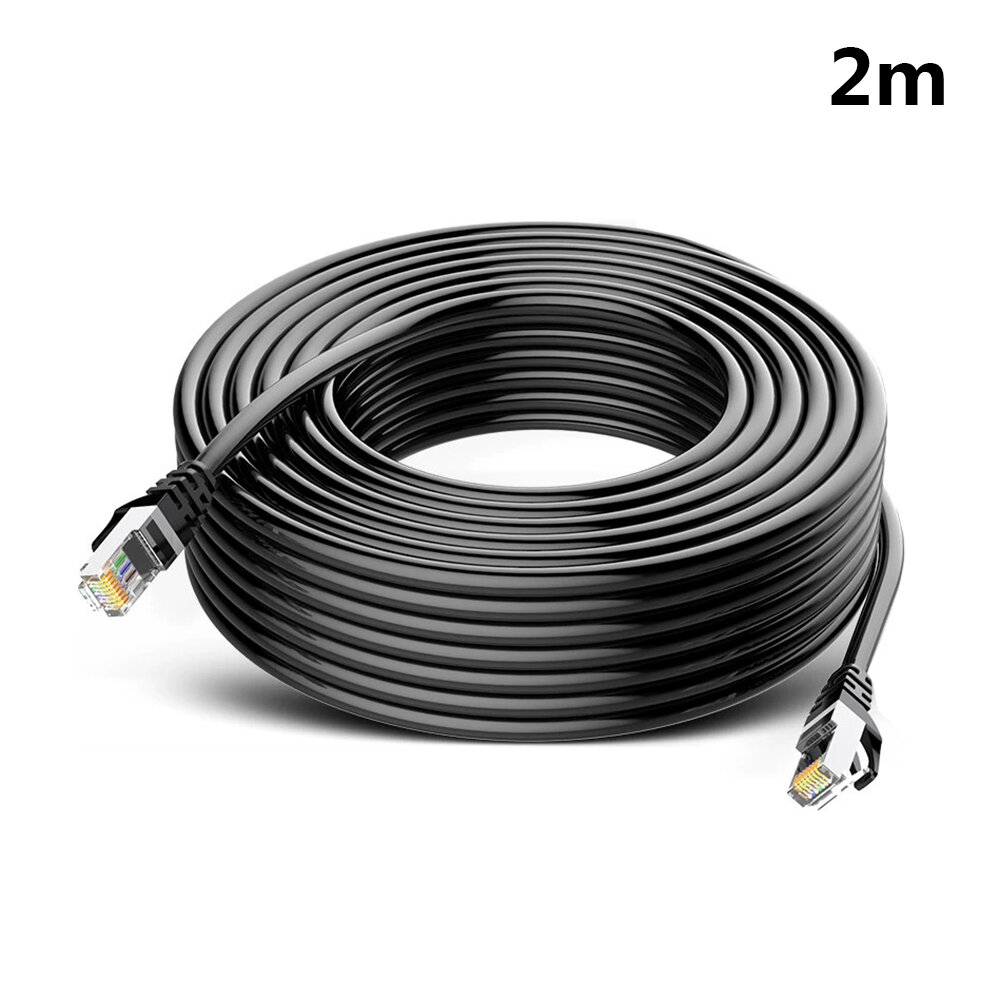Кабель Ethernet CAT6 2m/5m/10m Платиновый разъем RJ45 Сетевой патч-корд для Компьютера Роутера ТВ-бокса Адаптера Сетевой кабель Черный