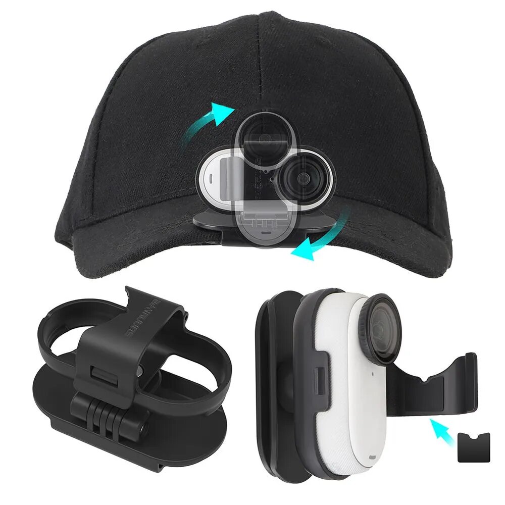 Крепление для Insta360 GO3 и GO 3S на козырёк с регулируемым углом наклона