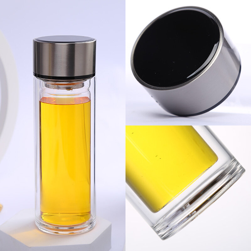 Промо-кружка с гравировкой, печатью логотипа, рекламная стеклянная кружка, оптовая продажа, двухслойная стеклянная кружка