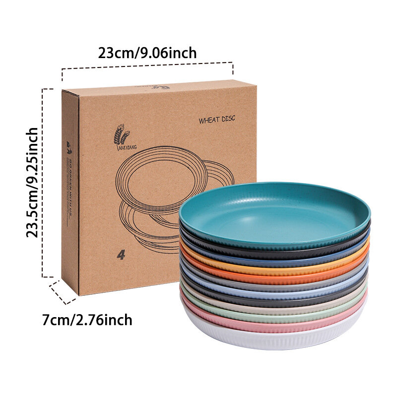 Тарелка из пшеничной соломы Amazon TK, тарелка для отеля, тарелка для фруктов, домашняя тарелка для салата в скандинавском стиле, пластиковая тарелка из PP