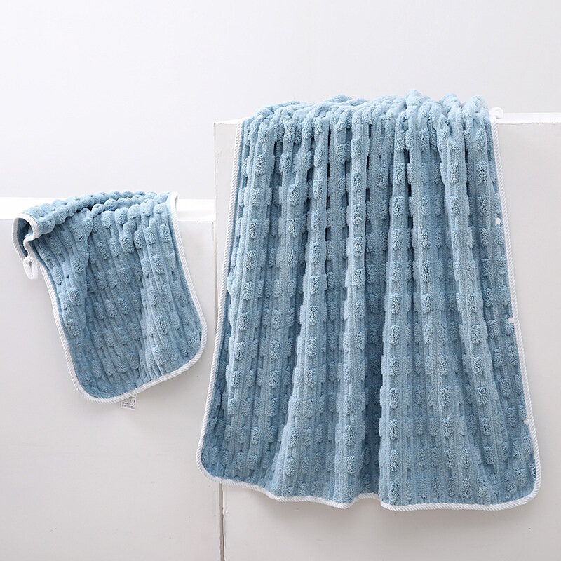 Производители оптовых коралловых бархатных полотенец для увеличения поглощения воды без выпадения волос синий_90*170cm