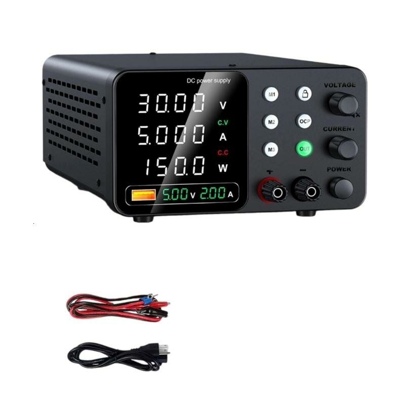 4-разрядный дисплей, регулируемый блок питания 0–30/60/120 В, Черный - 120V3A