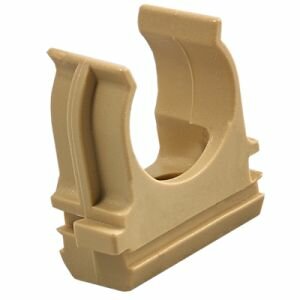 Урал ПАК Крепеж-клипса для труб под светлое дерево, диаметр трубы 25 мм, упаковка 10 шт.