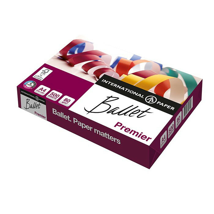Бумага "BALLET PREMIER" А4 500л. (80г/м2, белизна CIE 161%) (Светогорский ЦБК). Количество в наборе 2 шт.
