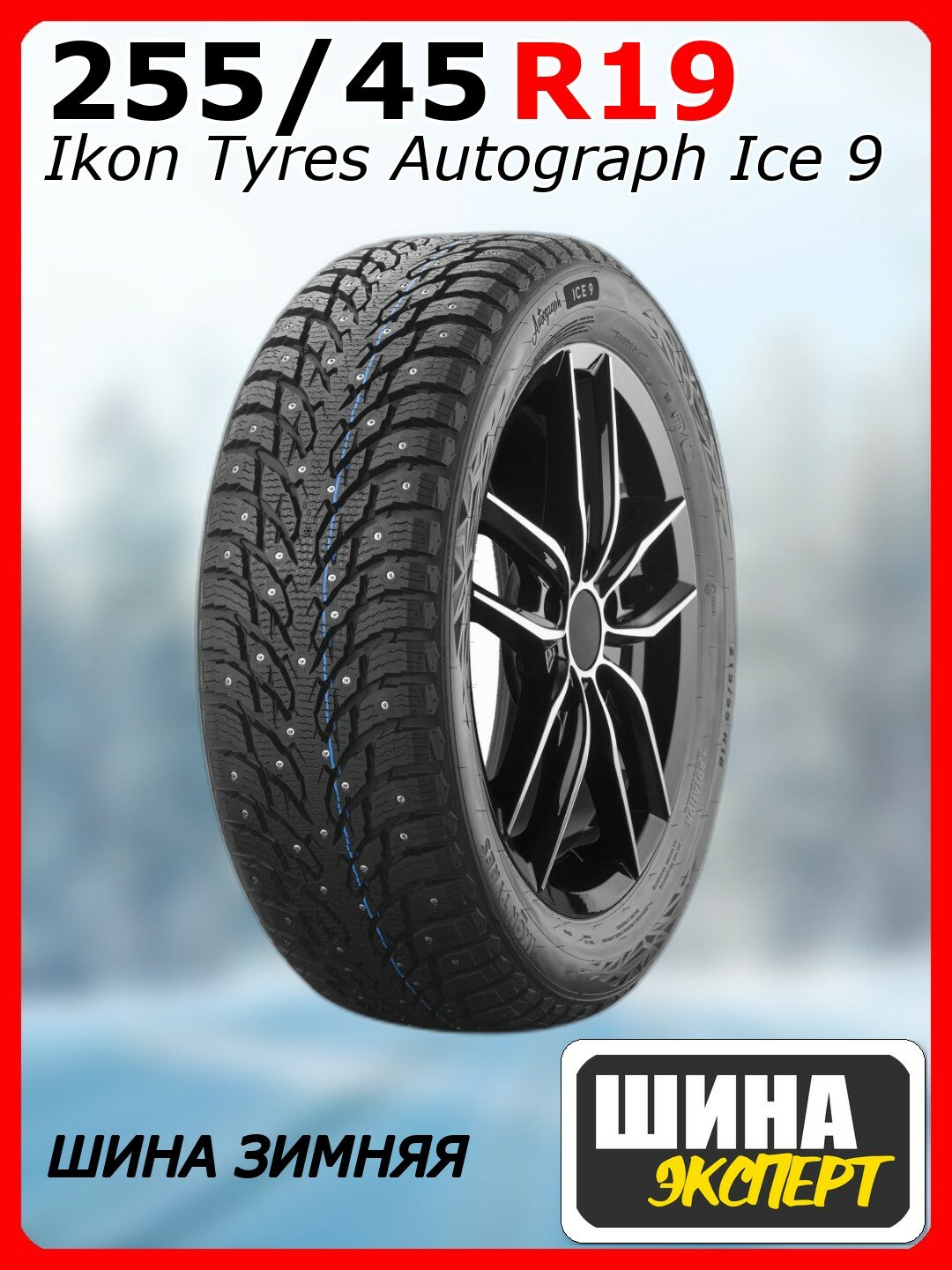Шина зимняя шипованная Ikon Tyres 255/45/19 T 104 Ikon Autograph Ice 9 XL Ш. для легковых автомобилей TS72224