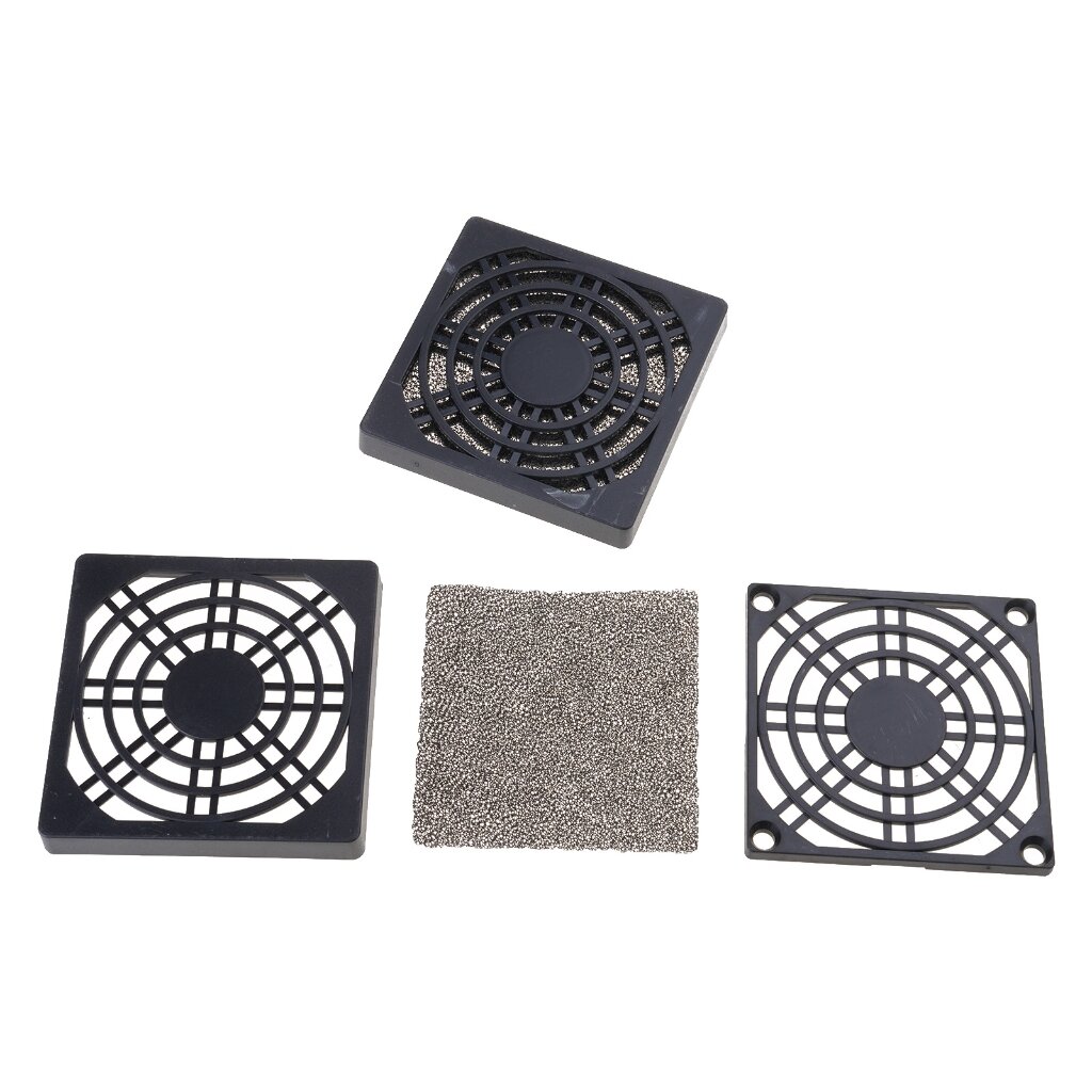 1 пара DIY три-в-одном АБС-пластика огнестойкий фильтр охлаждающего вентилятора пылезащитная сетчатая крышка-70x70 мм