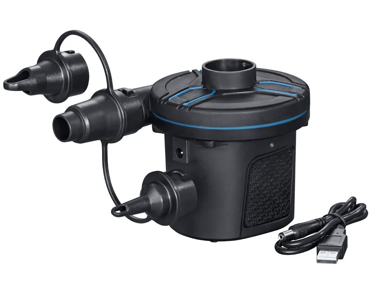 Насос электрический Bestway 62260, USB, 4 аккумулятора 1500 mAh, 4.8В, 565 л/мин, 3 насадки