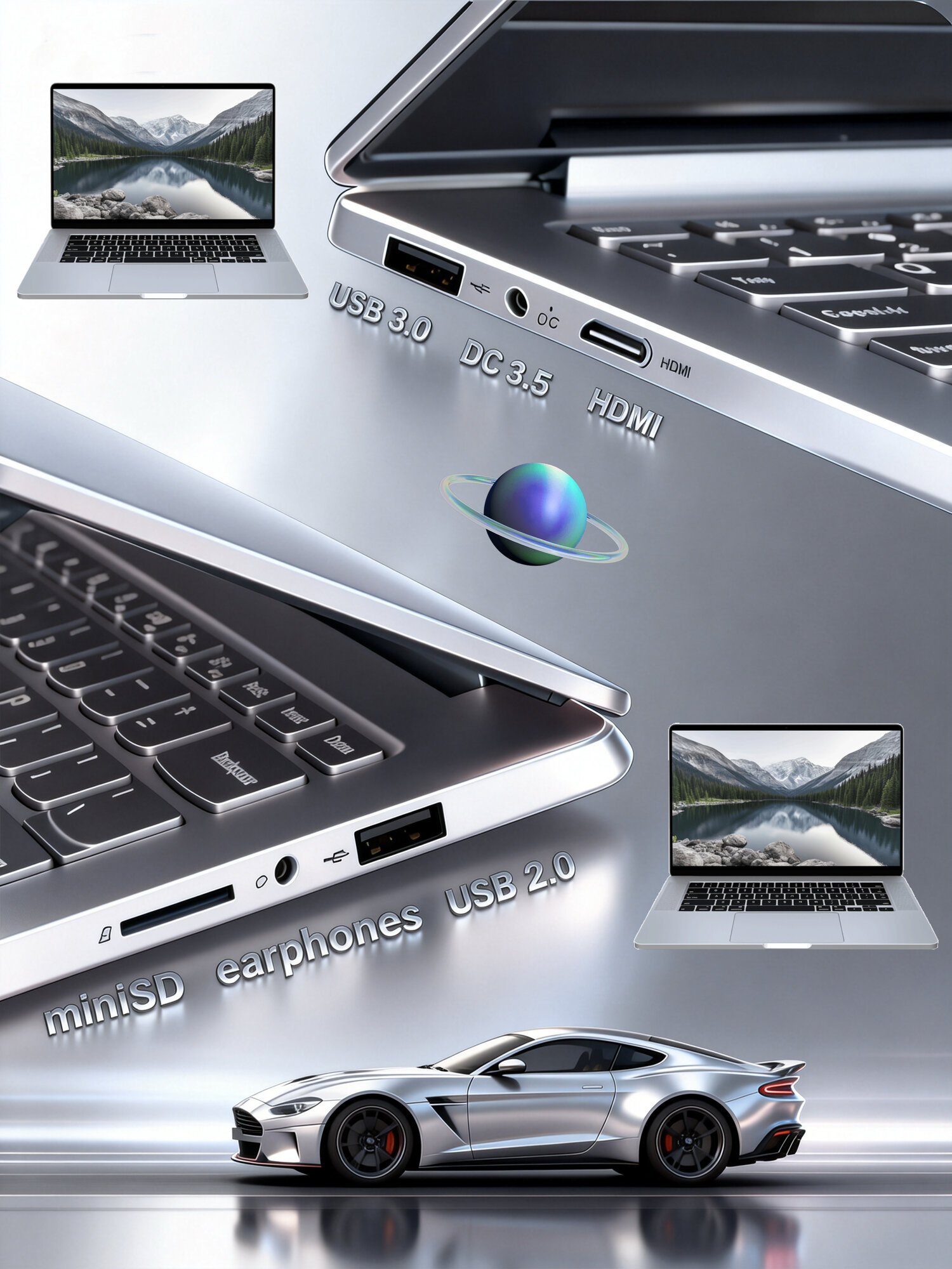 Игровой ноутбукN4000, 15.6", IPS-матрица, 8ГБ / 256ГБ SSD, Windows 10，11，Профессиональный Ноутбук для Всех Задач