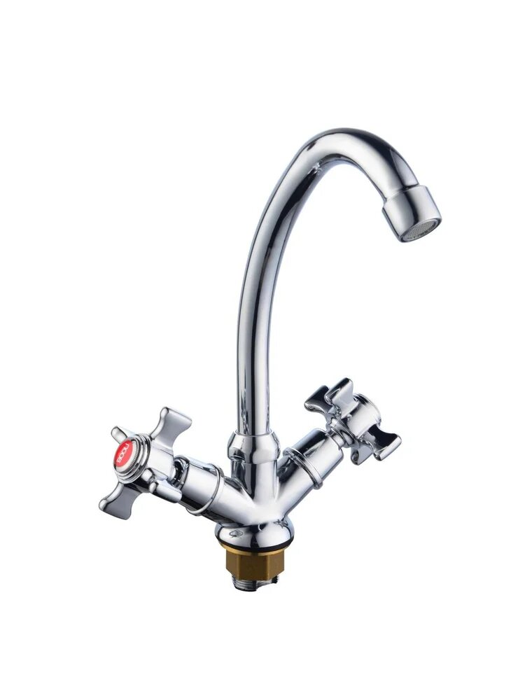 Смеситель для кухни BOOU Ba5333 BA5333-8F-B723 с поворотным изливом, хром, глянцевый, вентильный, латунный