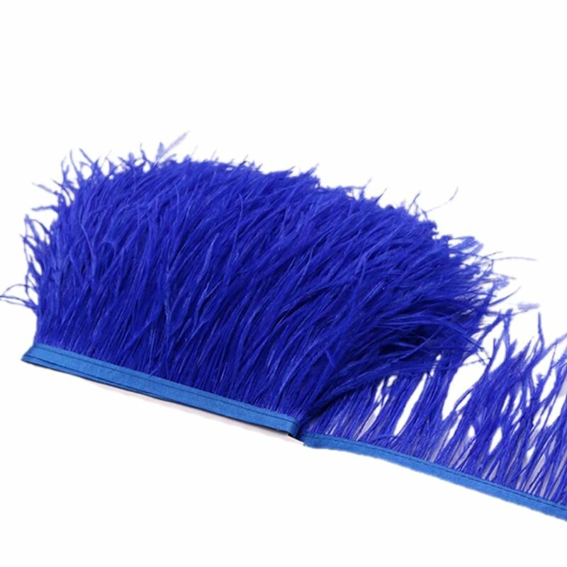 Материал кромки ткани из перьев верблюжьей птицы цвета 1 метр-№ 8 темно-синий