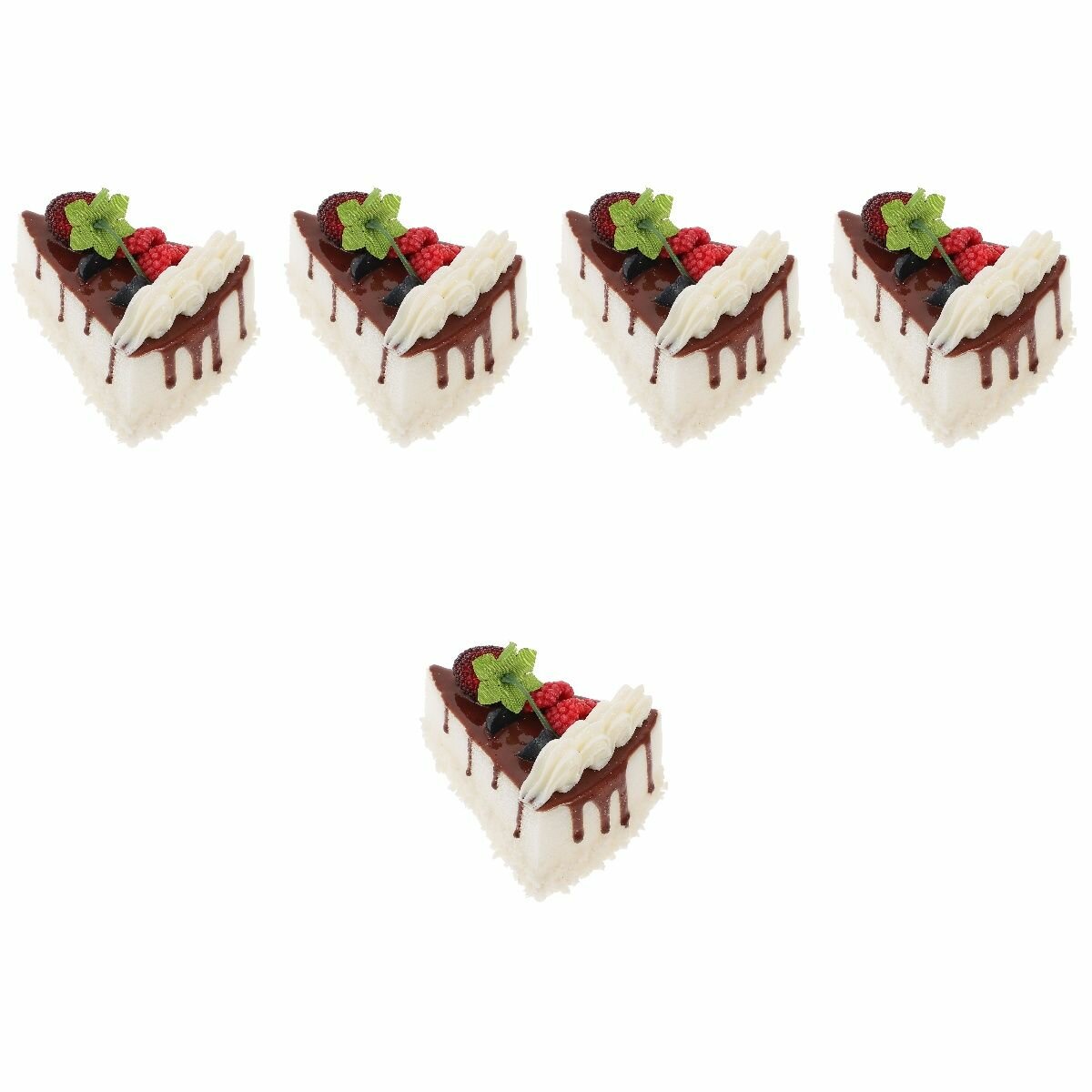 Набор декоративных фруктовых тортов из искусственных материалов для фотосессий и декора 5 шт