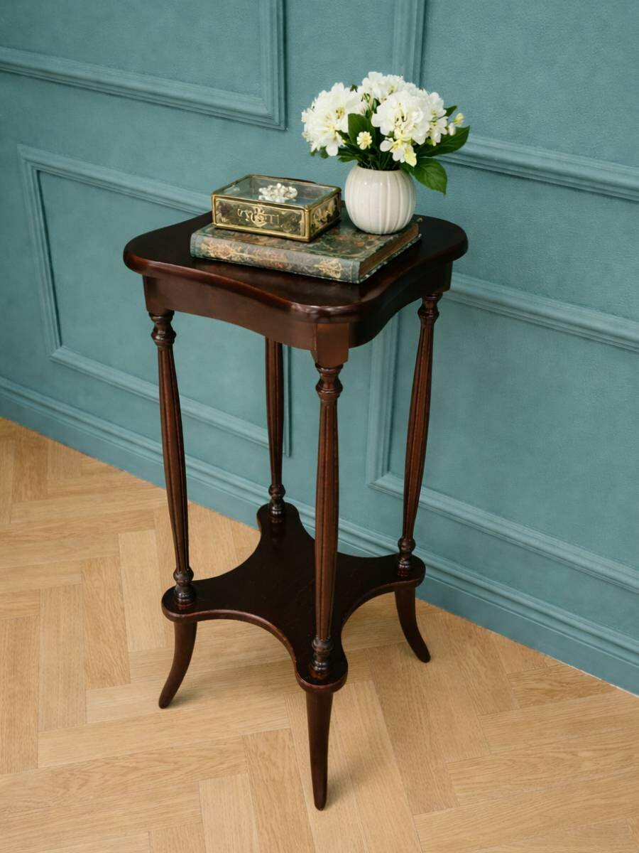 Консоль интерьерная, подставка деревянная, цвет испанский орех