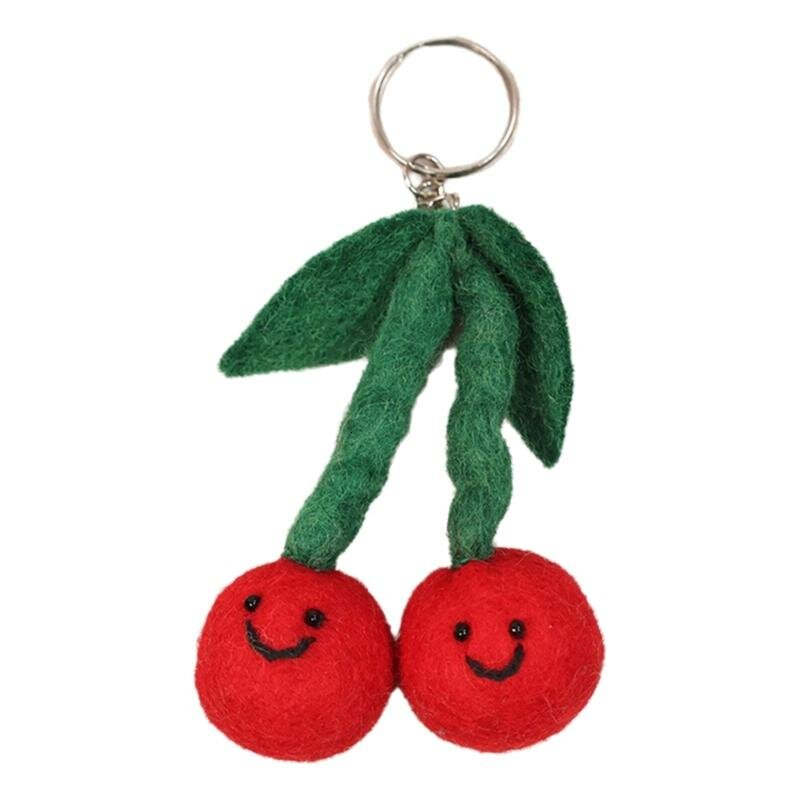 Фетровый брелок в форме фрукта, красная вишня
