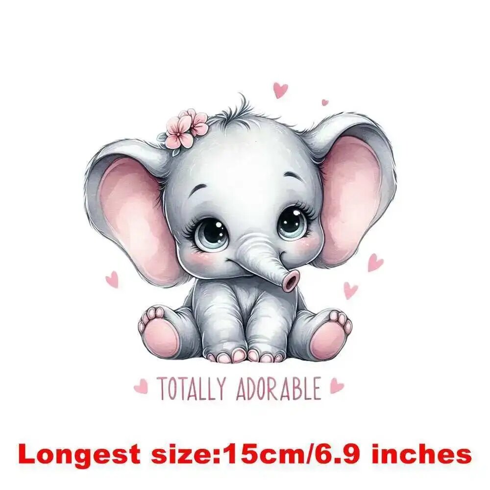 15 см дети милый цветок животное лев пчела тигр утюг на DTF термопереносная наклейка футболка «сделай сам» железо на переводные нашивки печать наклейки