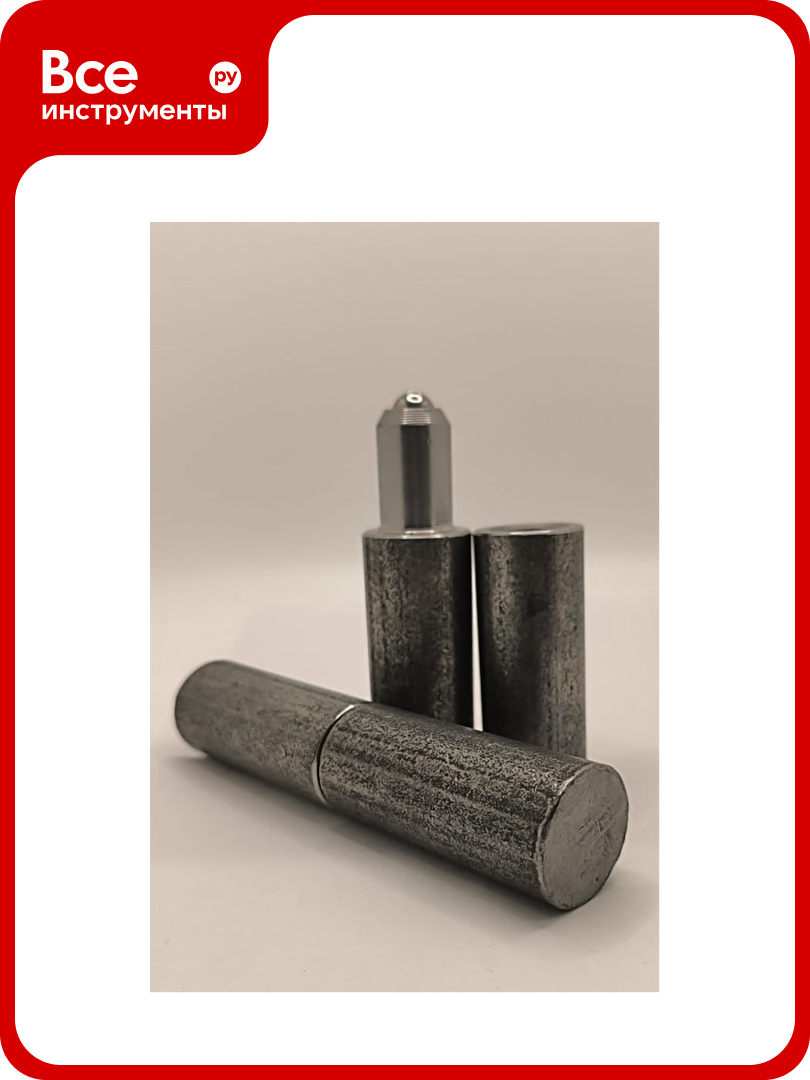 Петля гаражная Крепстор с запрессованным шаром, стальная цилиндрическая, приварный тип монтажа, универсальное открывание