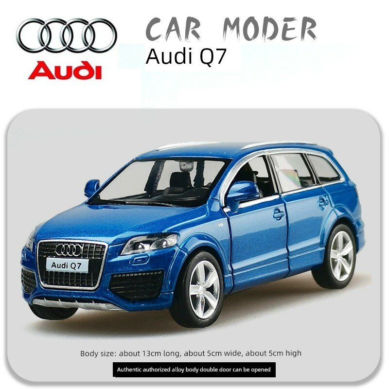 Модель автомобиля Audi Q7 V12 из сплава, синий цвет, масштаб 1:18, премиум-копия внедорожника для детей