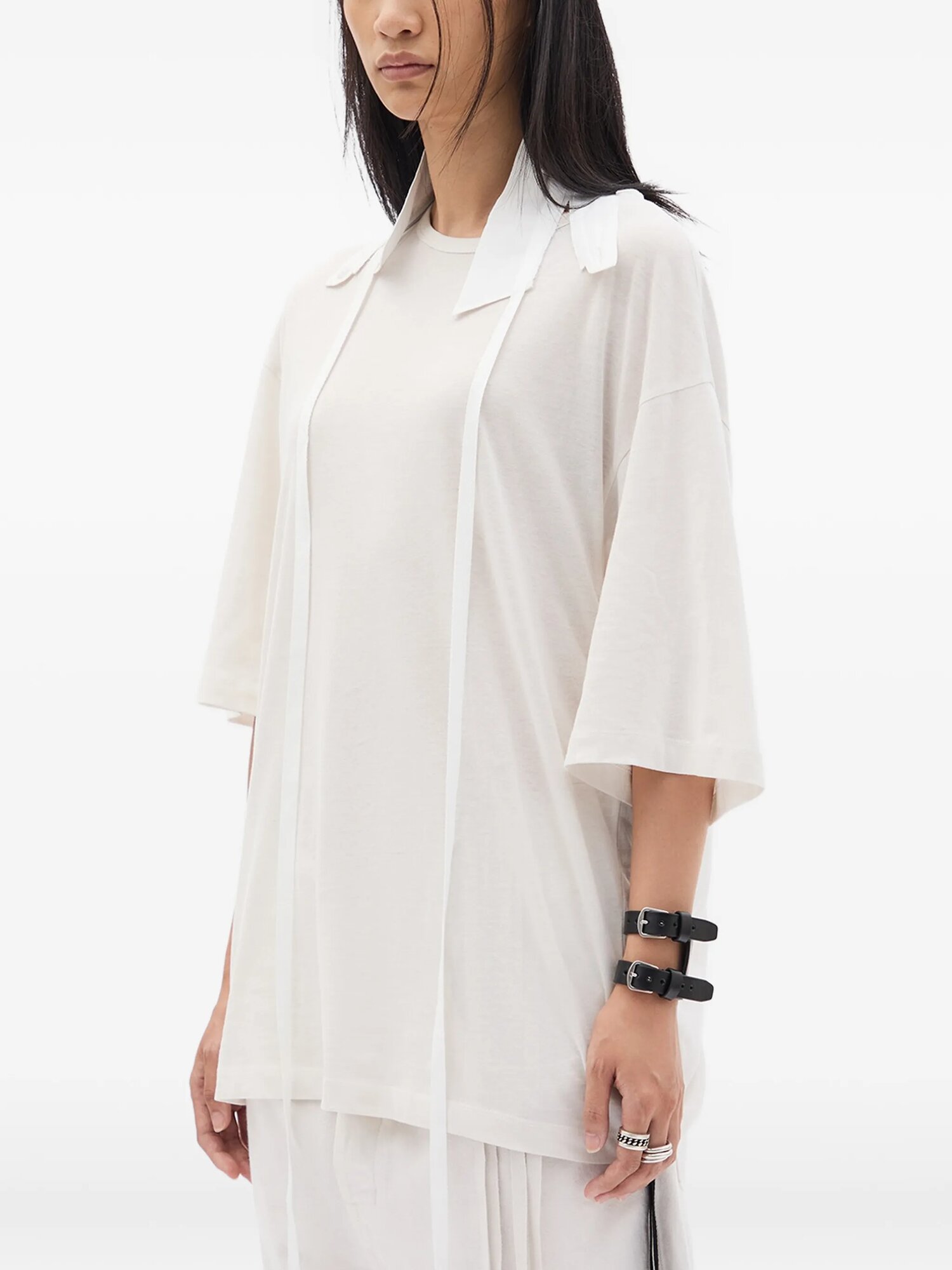 Футболка Ann Demeulemeester Agapi, размер 40, бежевый/белый — фото 1
