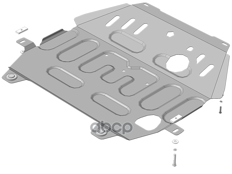 Защита картера двигателя, КПП (1,5 мм, сталь) для Mitsubishi Outlander 2012-2021 АвтоСтандарт арт. 51338