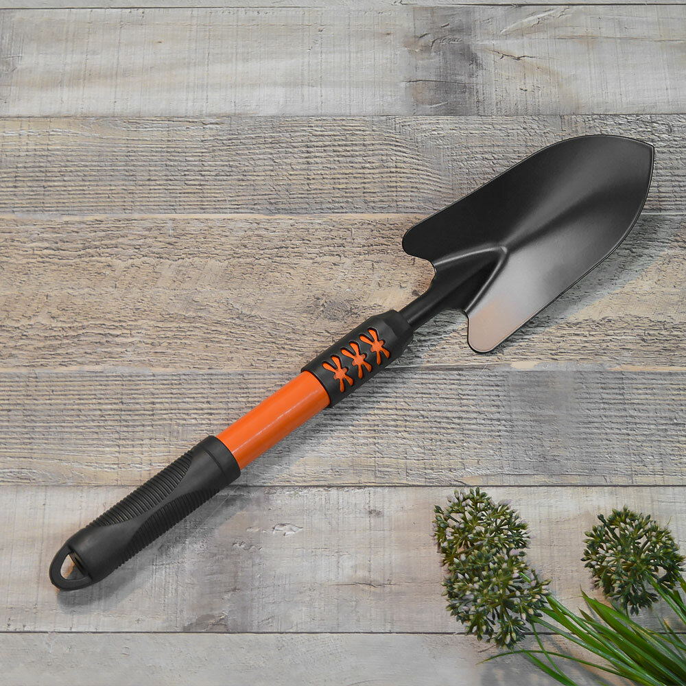 Совок посадочный металлический 44,5x8,5 см, с усиленным лезвием и удобной ручкой