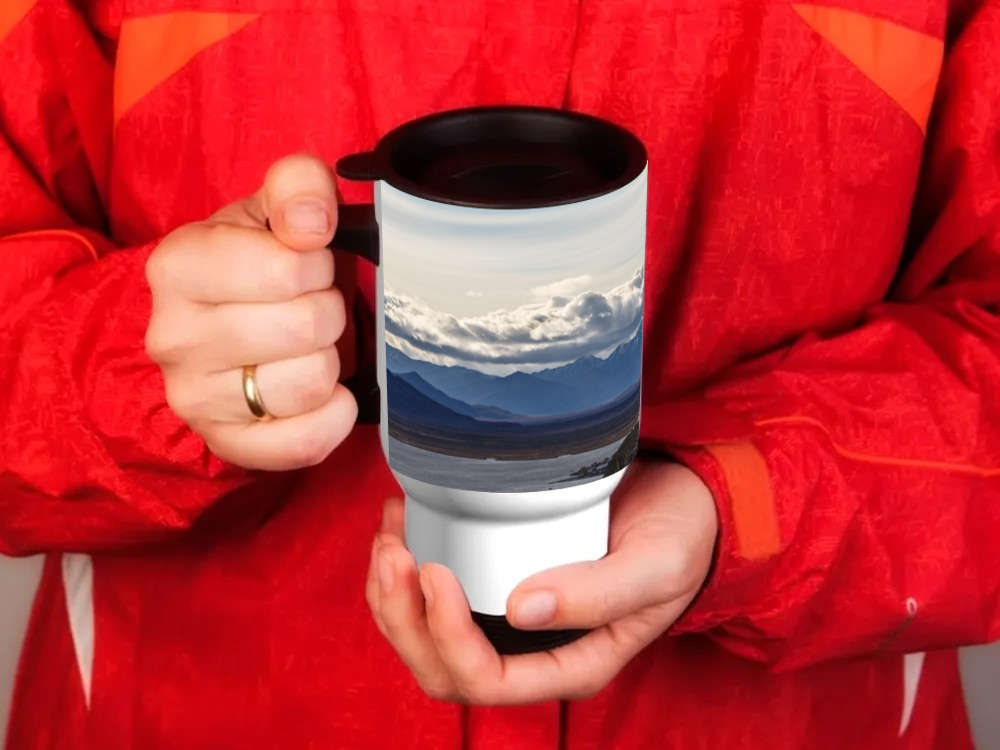 Тремокружка для авто с принтом "Камчатка, бухта, берег" 0.5 л.