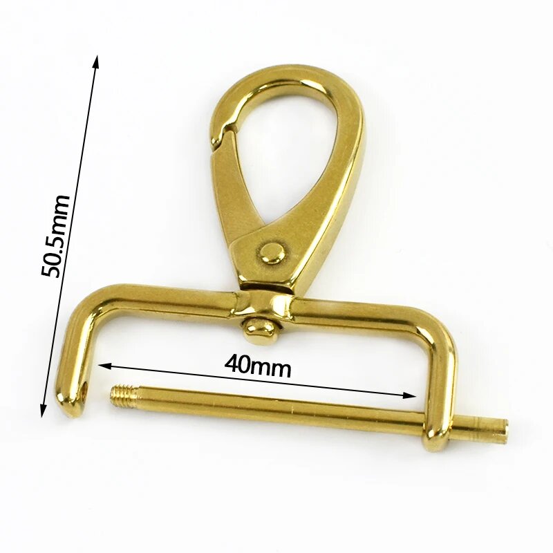 Латунный карабин 40 мм, 4шт, цвет: Brass