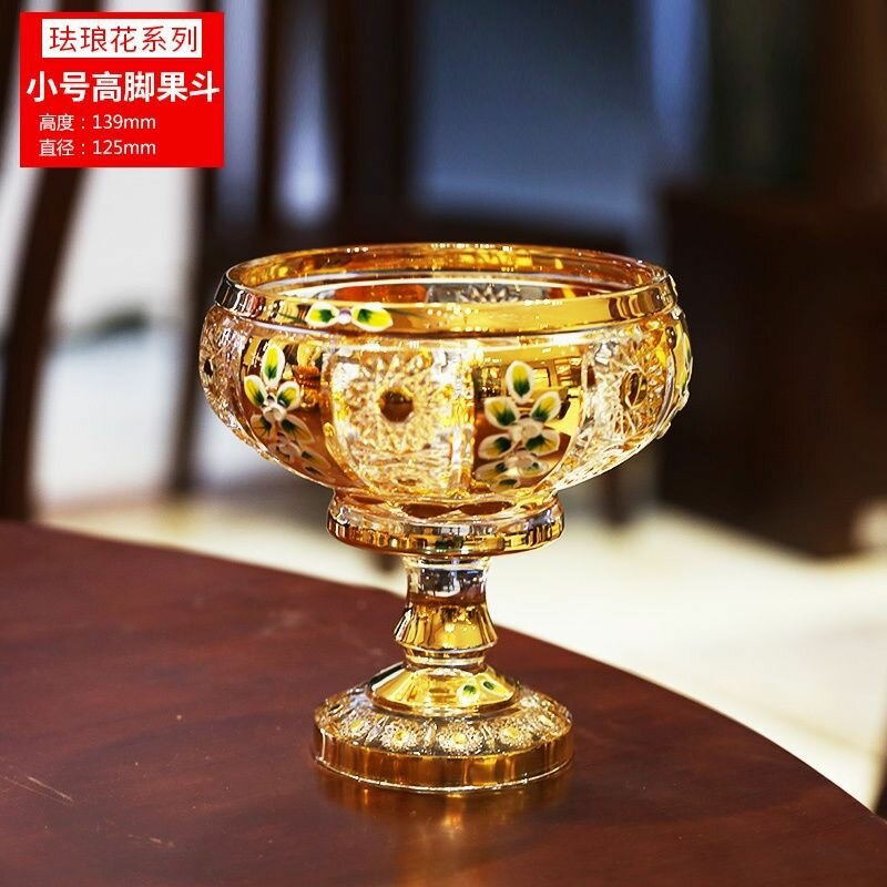 Богемная эмалированная цветочная хрустальная стеклянная фруктовница, фруктовая тарелка, ваза, сахарница, коробка для сухофруктов, декор для гостиной
