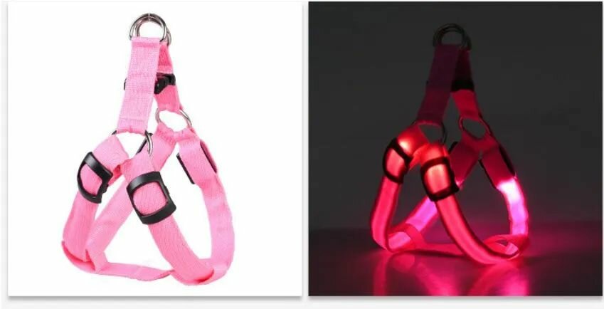 Светящаяся шлейка для собак <Яркая защита>