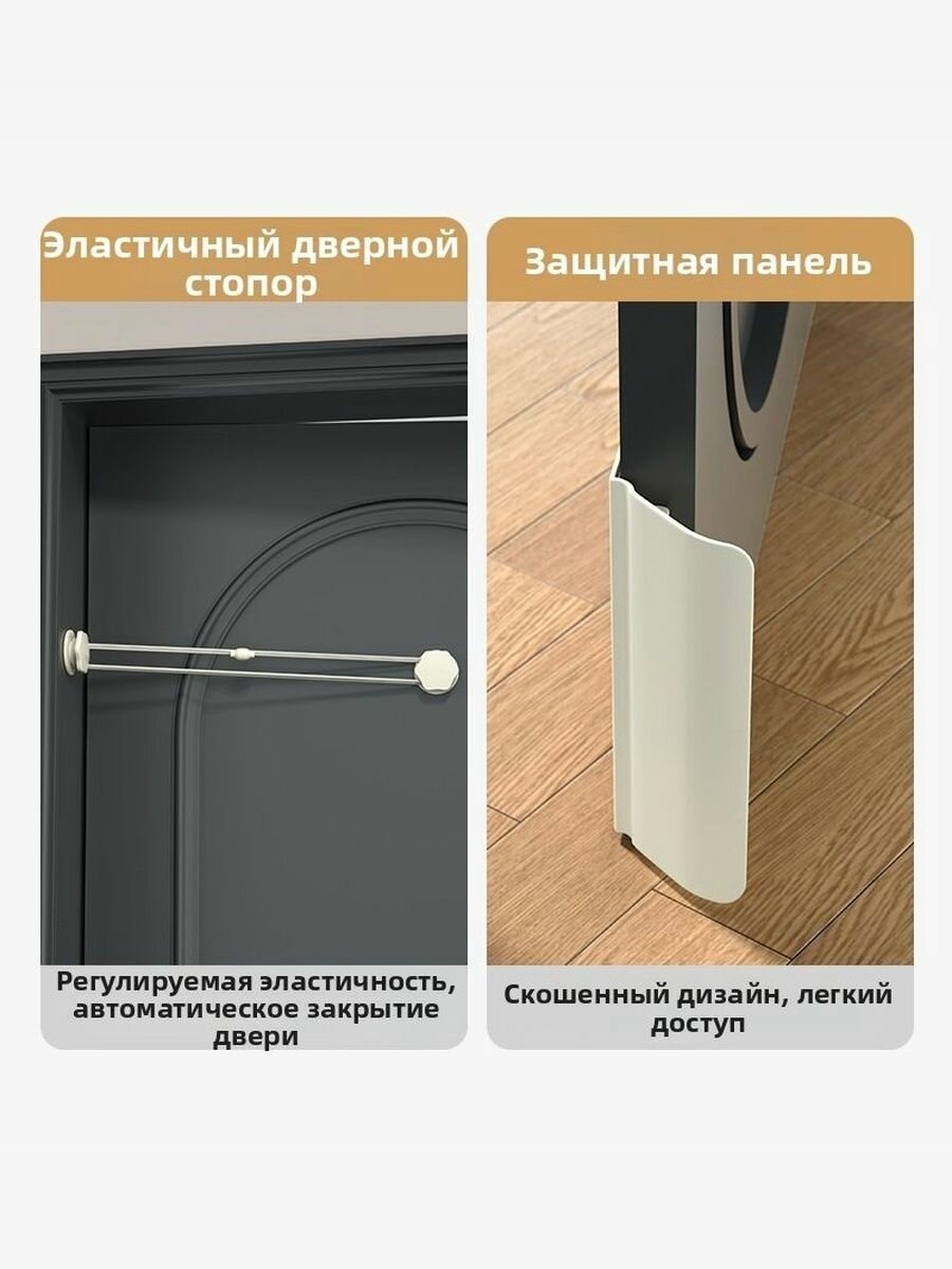 Дверца-лаз для кошек с автоматическим закрытием, двусторонняя, на силиконовых тягах