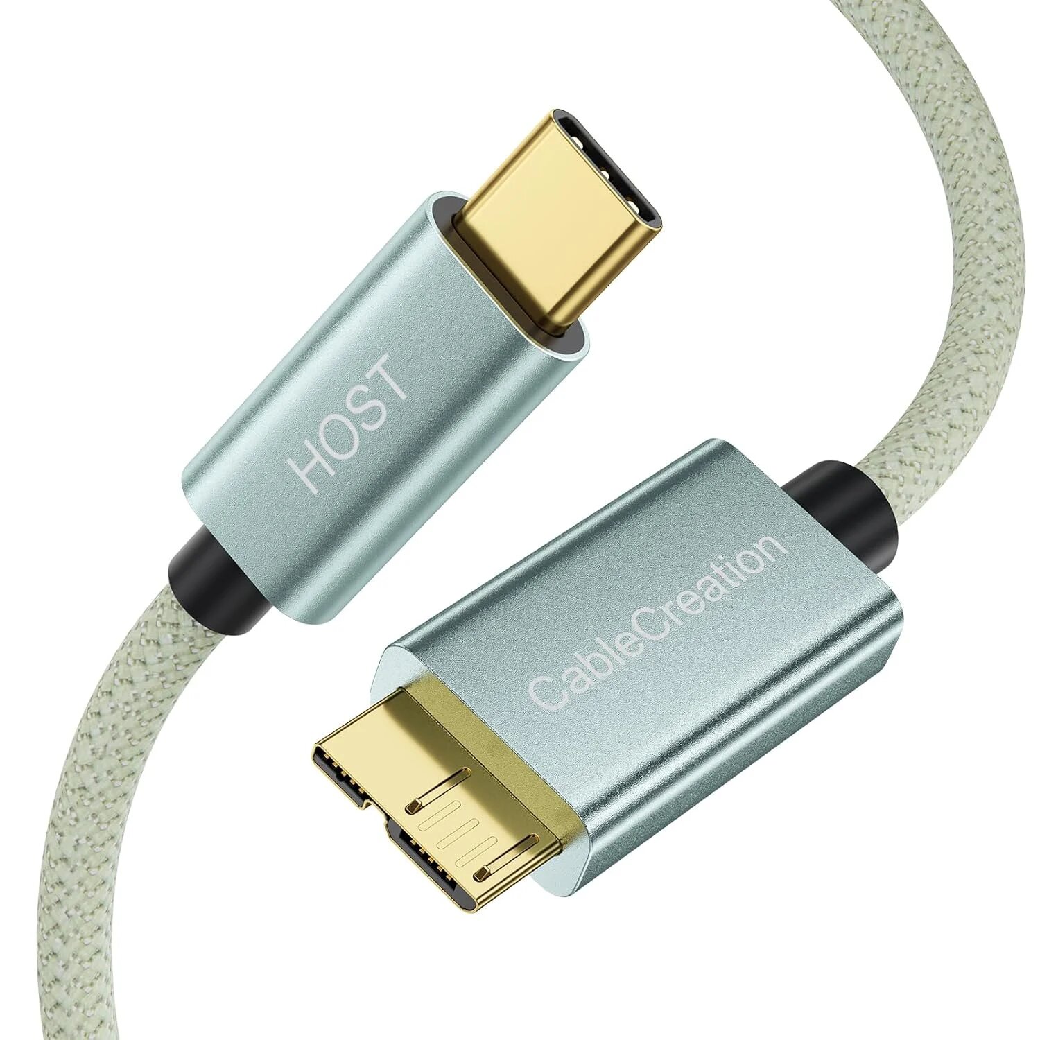 CableCreation USB Type-C to Micro B кабель для внешнего жесткого диска 0,3 м, Green