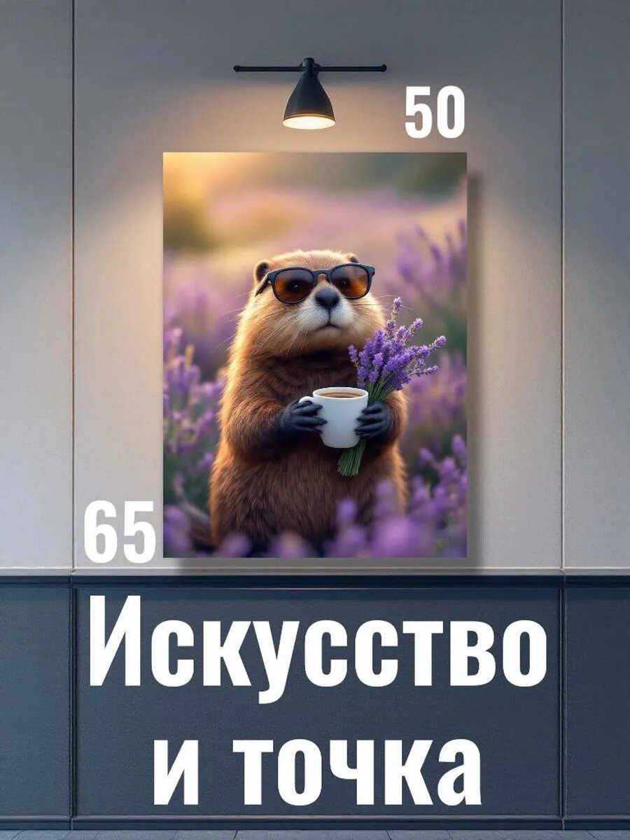 Картина интерьерная с бобром