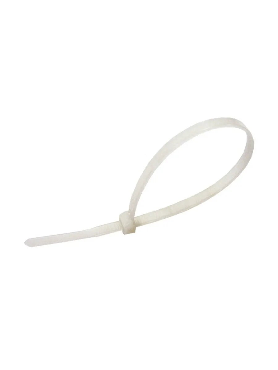 Хомут-стяжка, нейлон, 4,8x400 мм, белый цвет, 100 штук в упаковке