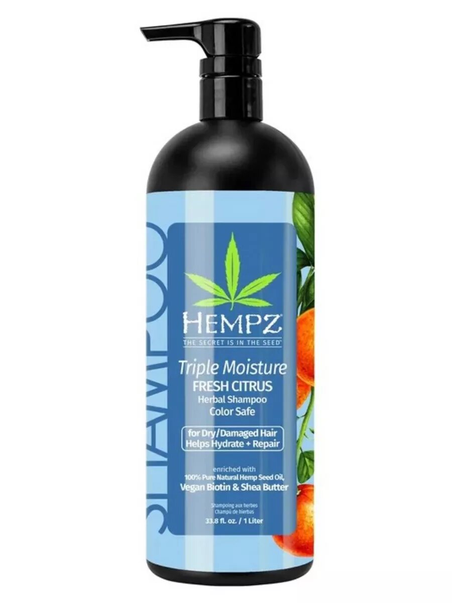 Шампунь Hempz Triple Moisture Daily Herbal Replenishing Shampoo для волос Тройное увлажнение, 1000 мл