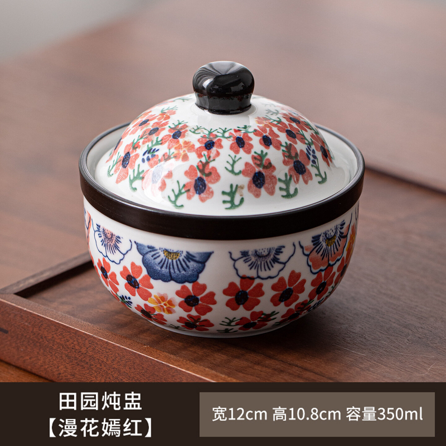 Керамическая кастрюля Dongwei с крышкой, водонепроницаемая кастрюля для домашнего использования, цветочный узор, белая кастрюля для супа, магический инструмент