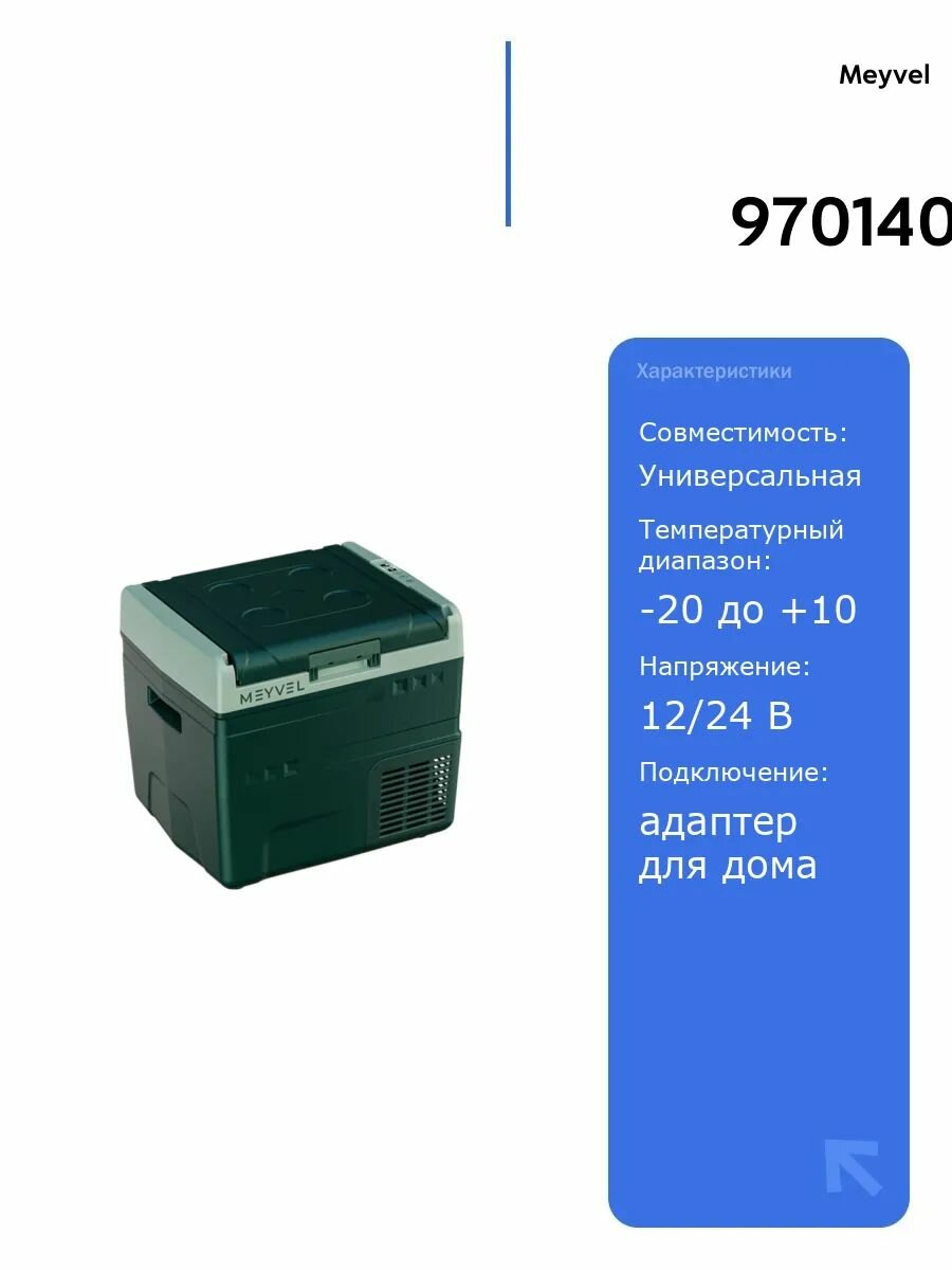 Автохолодильник Meyvel AF-N20 21л Компрессорный, морозильник и холодильник для путешествий, с термоизоляцией и адаптером