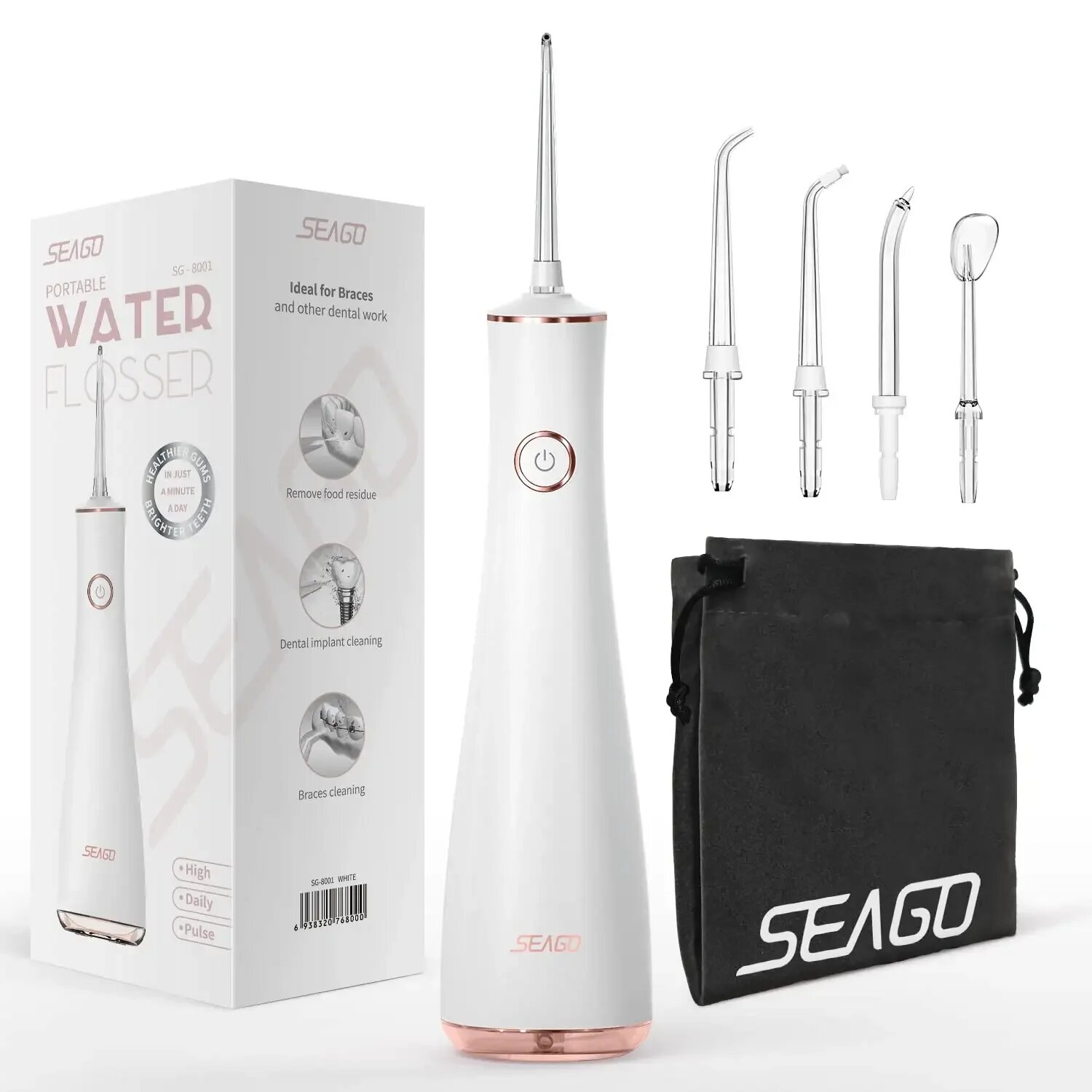 Seago SG-8001 Многофункциональный съемный портативный ирригатор для воды с зарядкой через USB и водонепроницаемостью IPX7