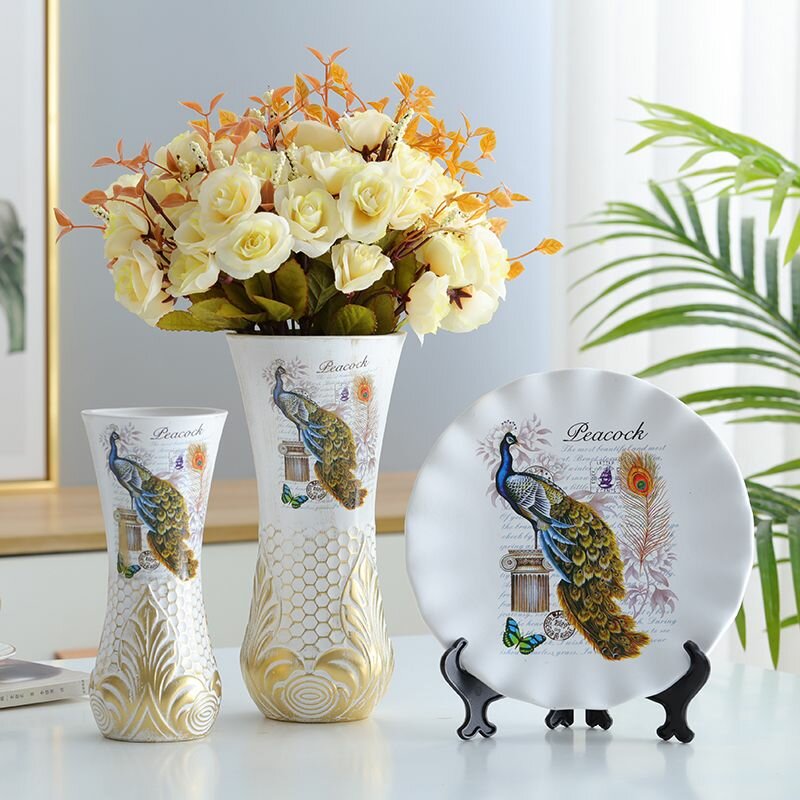 Набор из трех керамических ваз, украшение для гостиной, тумбы под телевизор, креативный декор, ваза для прихожей, свадебный подарок.