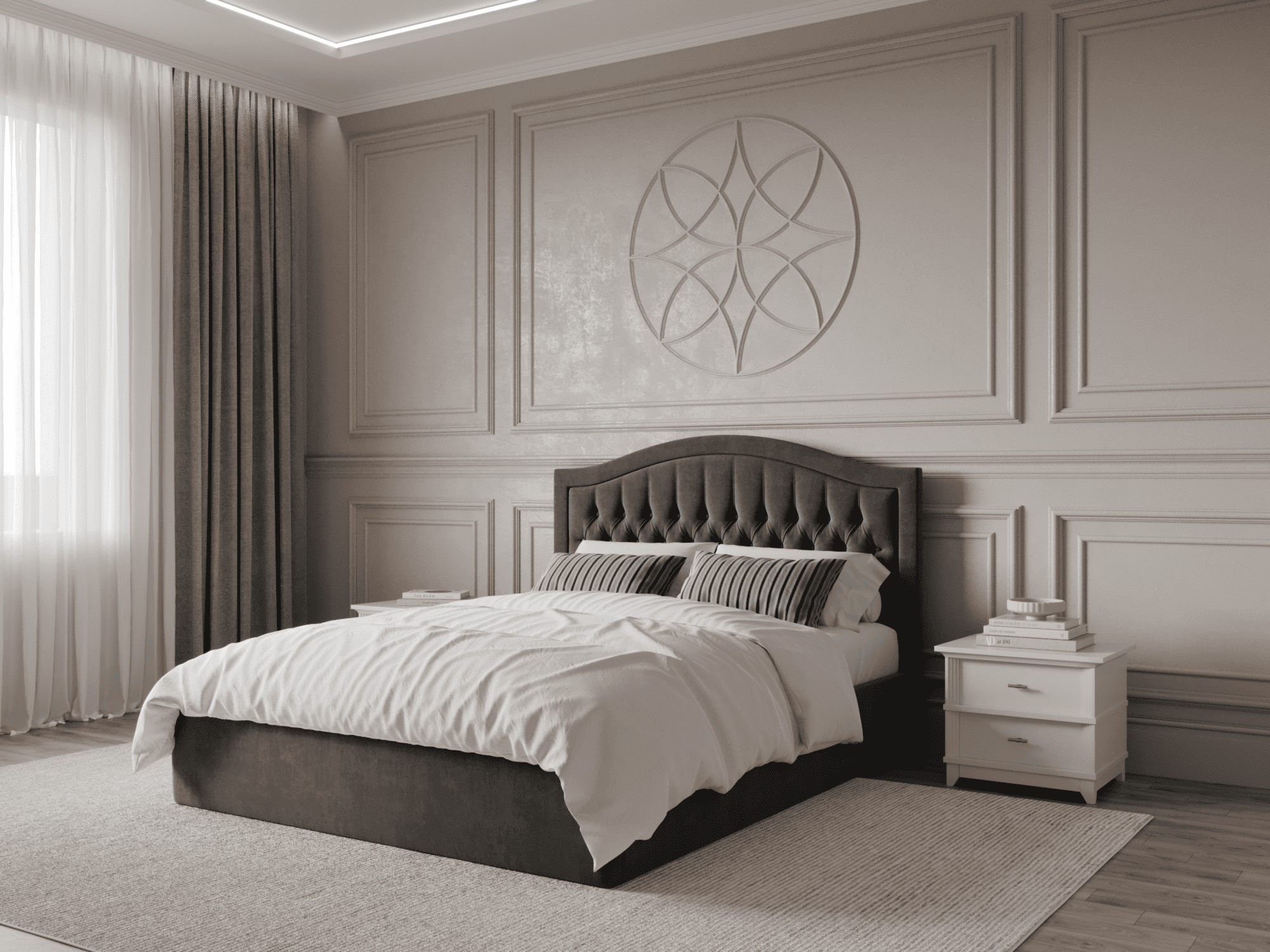 Кровать "Каталана", 160x190 см, с подъемным механизмом, мягкое изголовье