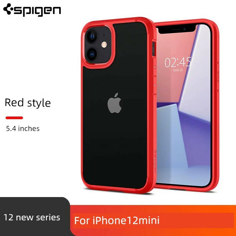 Spigen iPhone 12 Mini Мягкий Силиконовый Чехол Красный Цвет Прочная Защита для Apple Смартфона