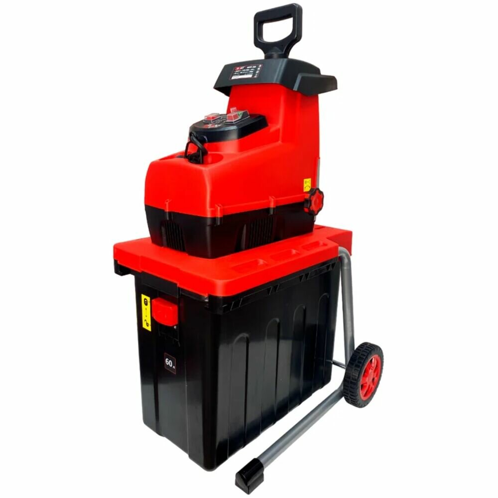 Садовый измельчитель BRAIT BESH-300 (2,8кВт, ремен. редуктор, скорость 60об/мин, макс. диаметр 44мм, реверс, толкатель, контейнер 60 л) 33.02.002.069