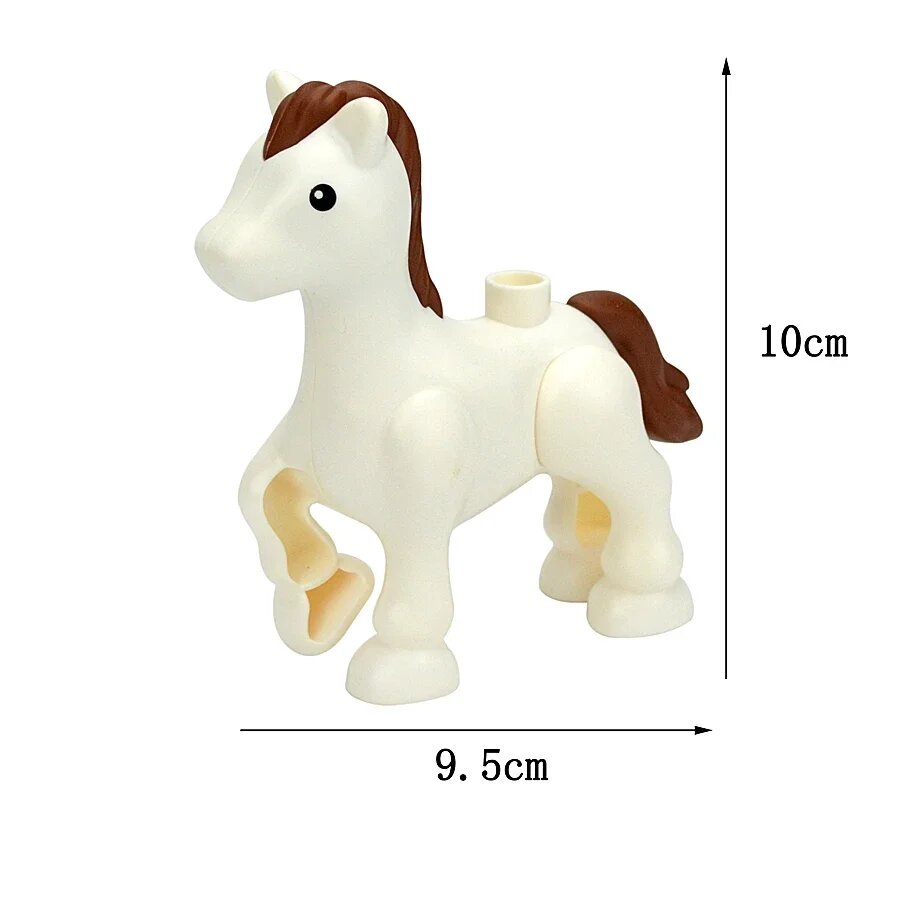 Большие блоки Лего: Белая лошадь, white horse A