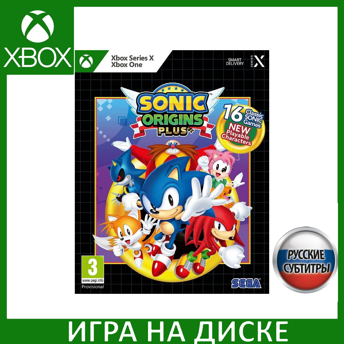 Игра Sonic Origins Plus Русская Версия + Артбук Xbox One, Series X Английский язык Диск на Xbox