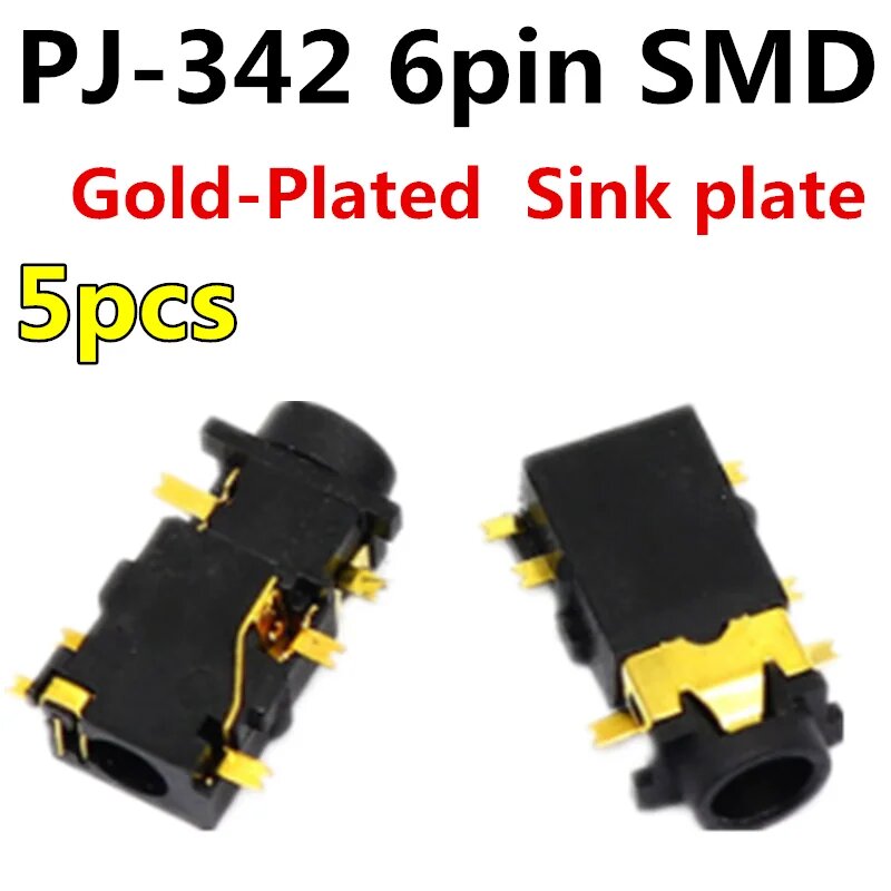Разъем аудио 3.5 мм PJ-342 6pin SMD, 5шт